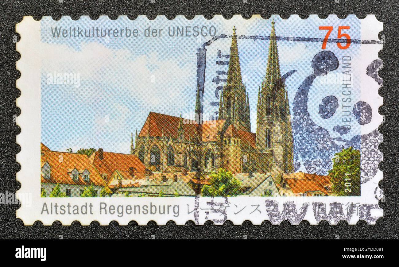 Cancelled postage stamp printed by Germany, that shows Cathedral Saint ...