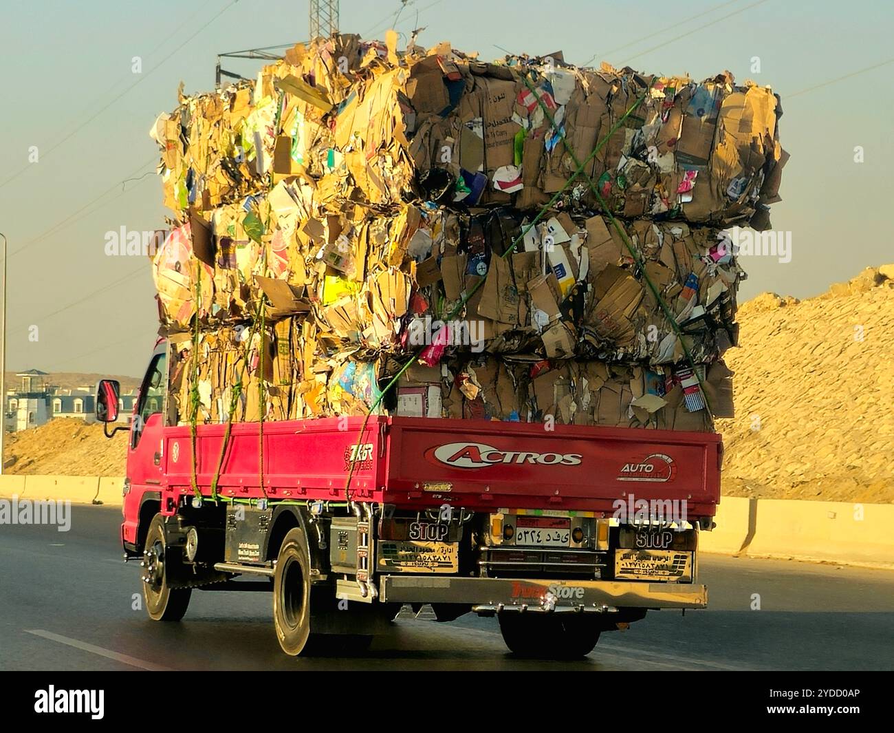 Giza, Egypt, October 4 2024: A transportation truck full of brown ...