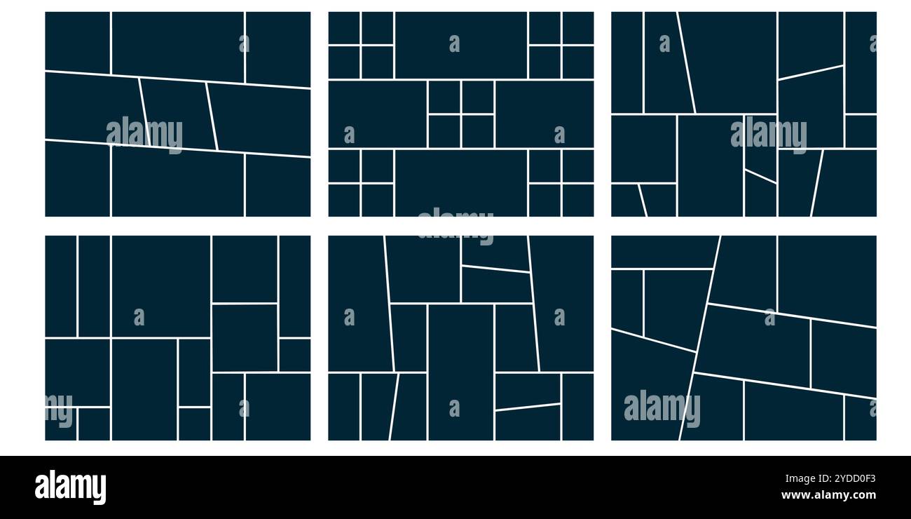 Gallery banner. Mosaic pictures collection. Collage mood board grid ...