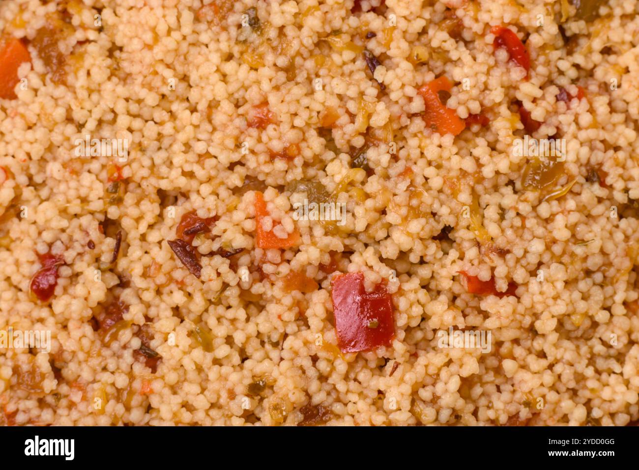 Delicious hot boiled wheat porridge couscous with vegetables Stock ...