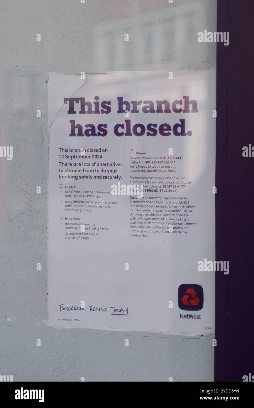 Slough, Berkshire, UK. 3rd October, 2024. The NatWest Bank branch in ...