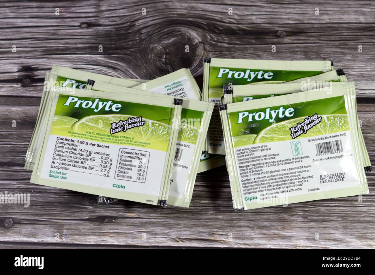 Cairo, Egypt. October 4 2024: Prolyte Sachets refreshing lime flavour ...