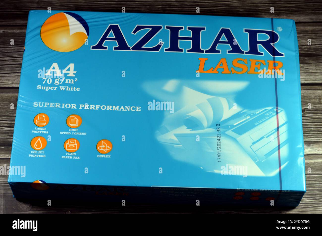 Cairo, Egypt, October 4 2024: Azhar laser 70g super white A4 papers, a ...