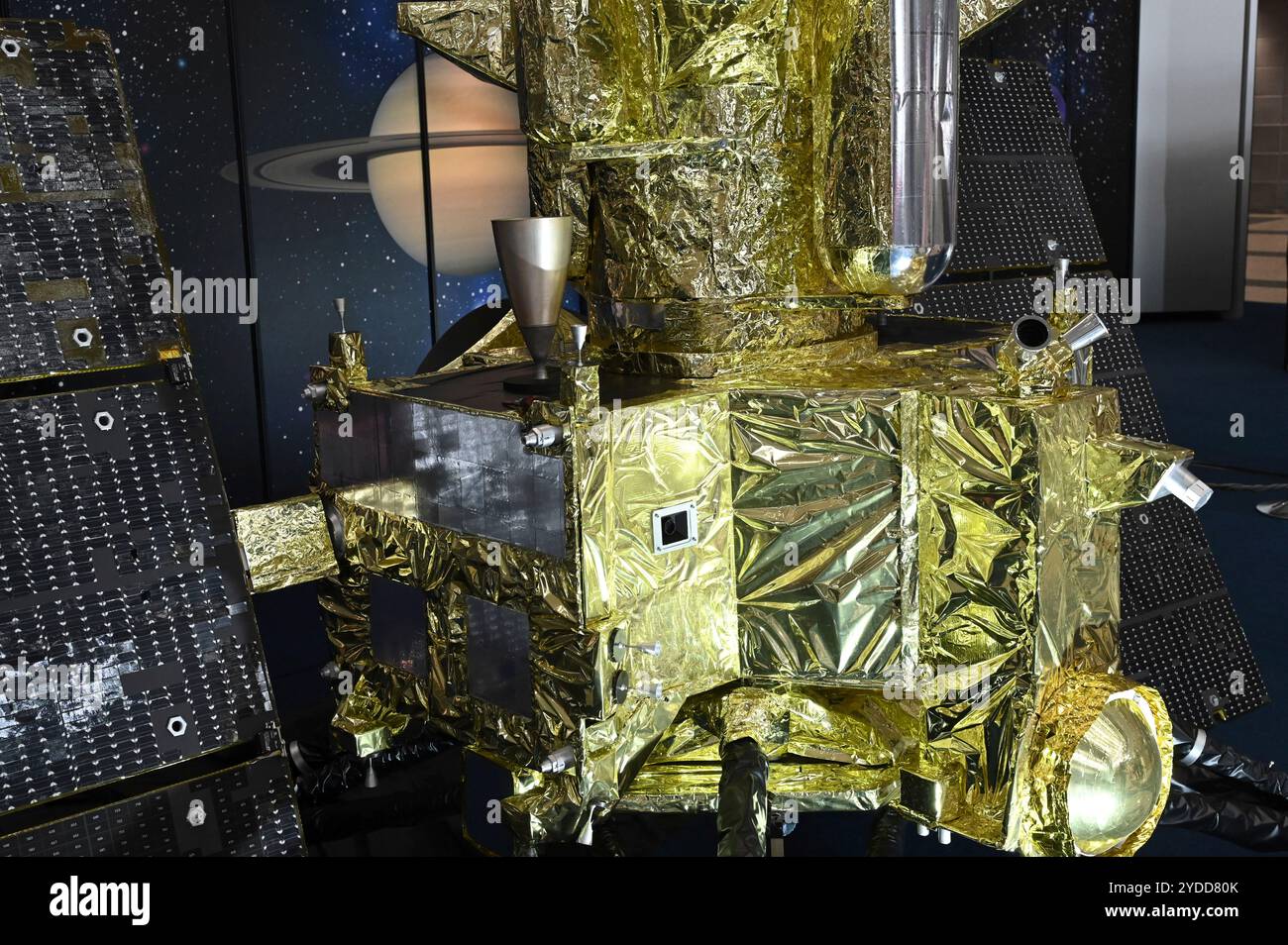 A model of Martian Moons eXploration(MMX) spacecraft is displayed ...