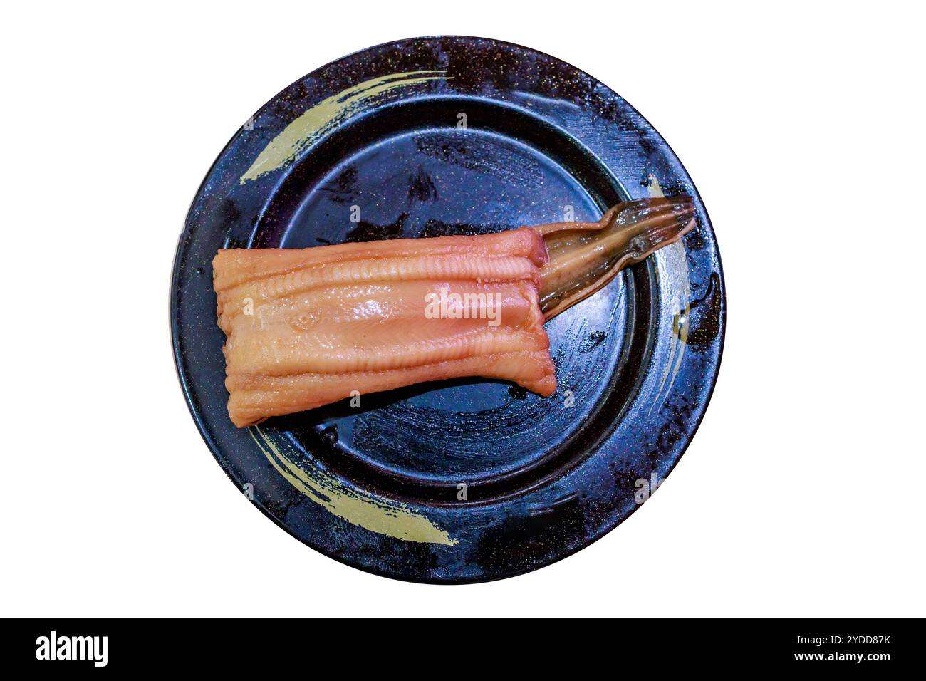 Die cut of Whole Boiled Conger Eel with rice on white isolated Stock ...