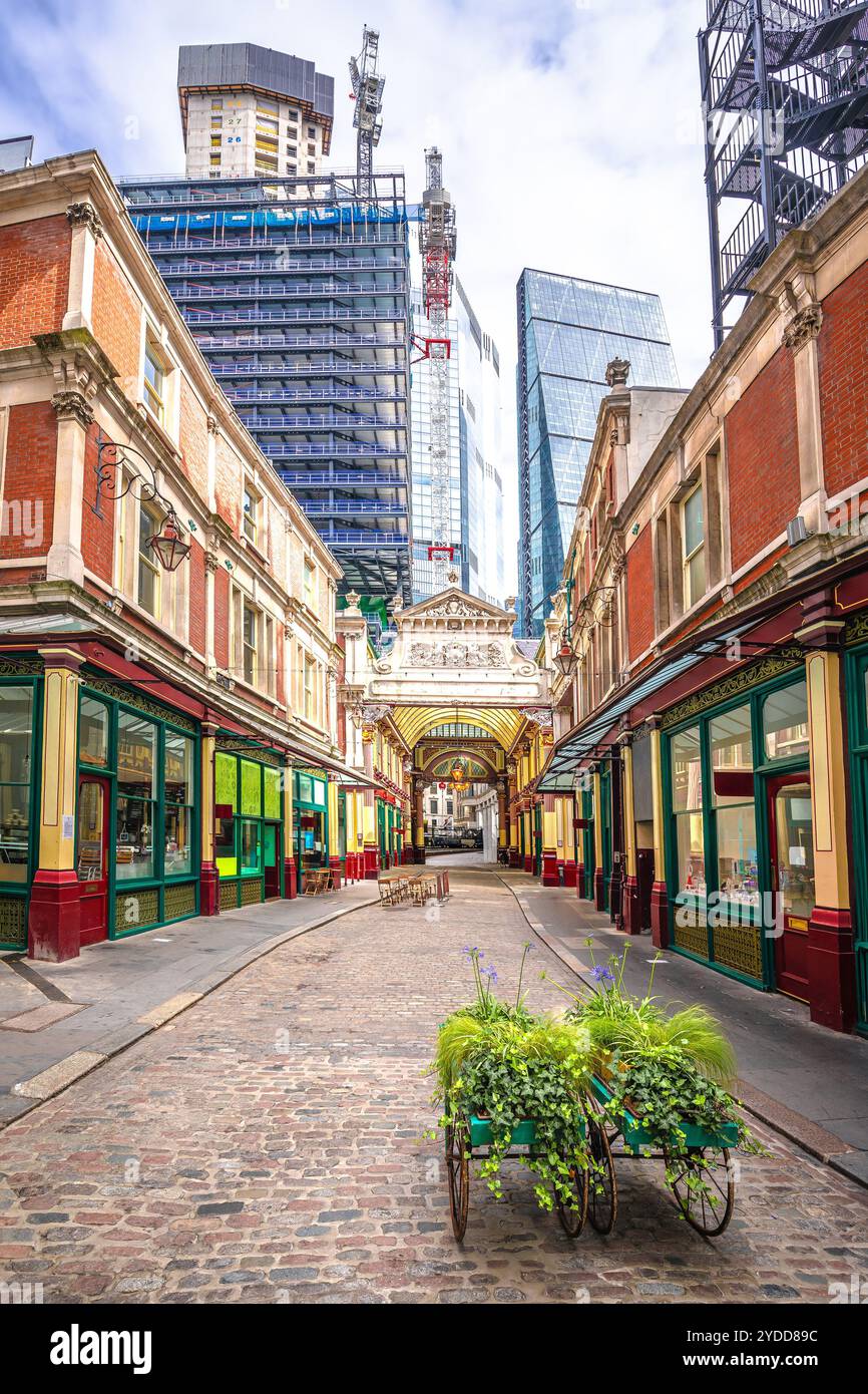 Leadenhall Market in London City colorful historic architecture view ...