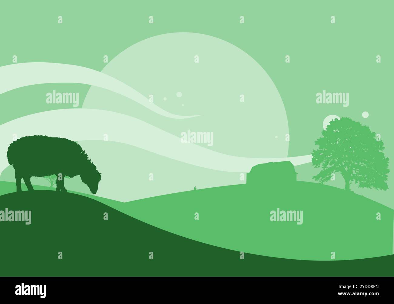 Grazing land for sheep Stock Vector Images - Alamy