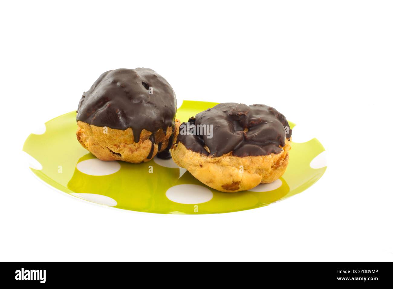 Chocolate coated fresh cream puffs Stock Photo - Alamy