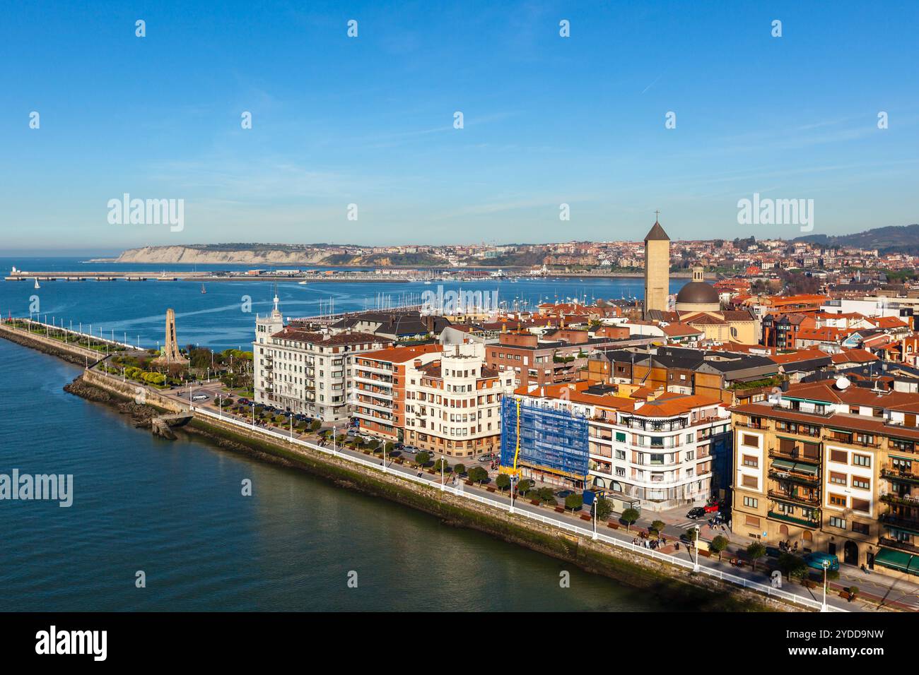El Abra bay and Getxo pier and seafront, Spain Stock Photo - Alamy