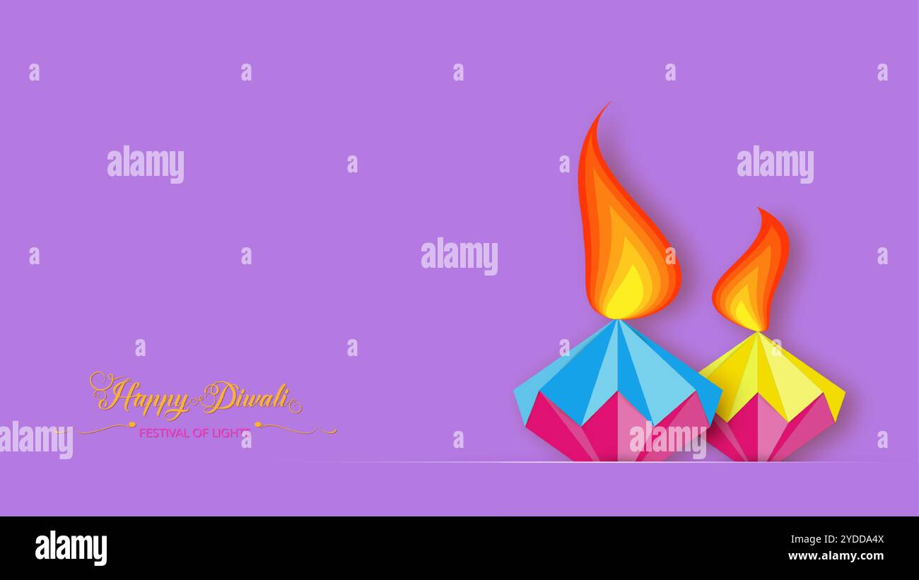 Happy Diwali Festival of Lights India Celebration template. Graphic ...