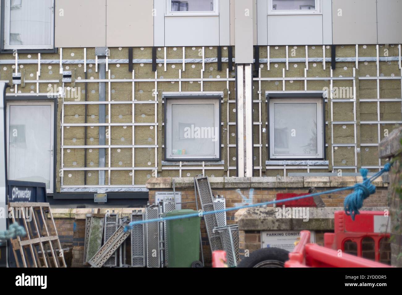Slough, Berkshire, UK. 3rd October, 2024. Cladding being removed from ...