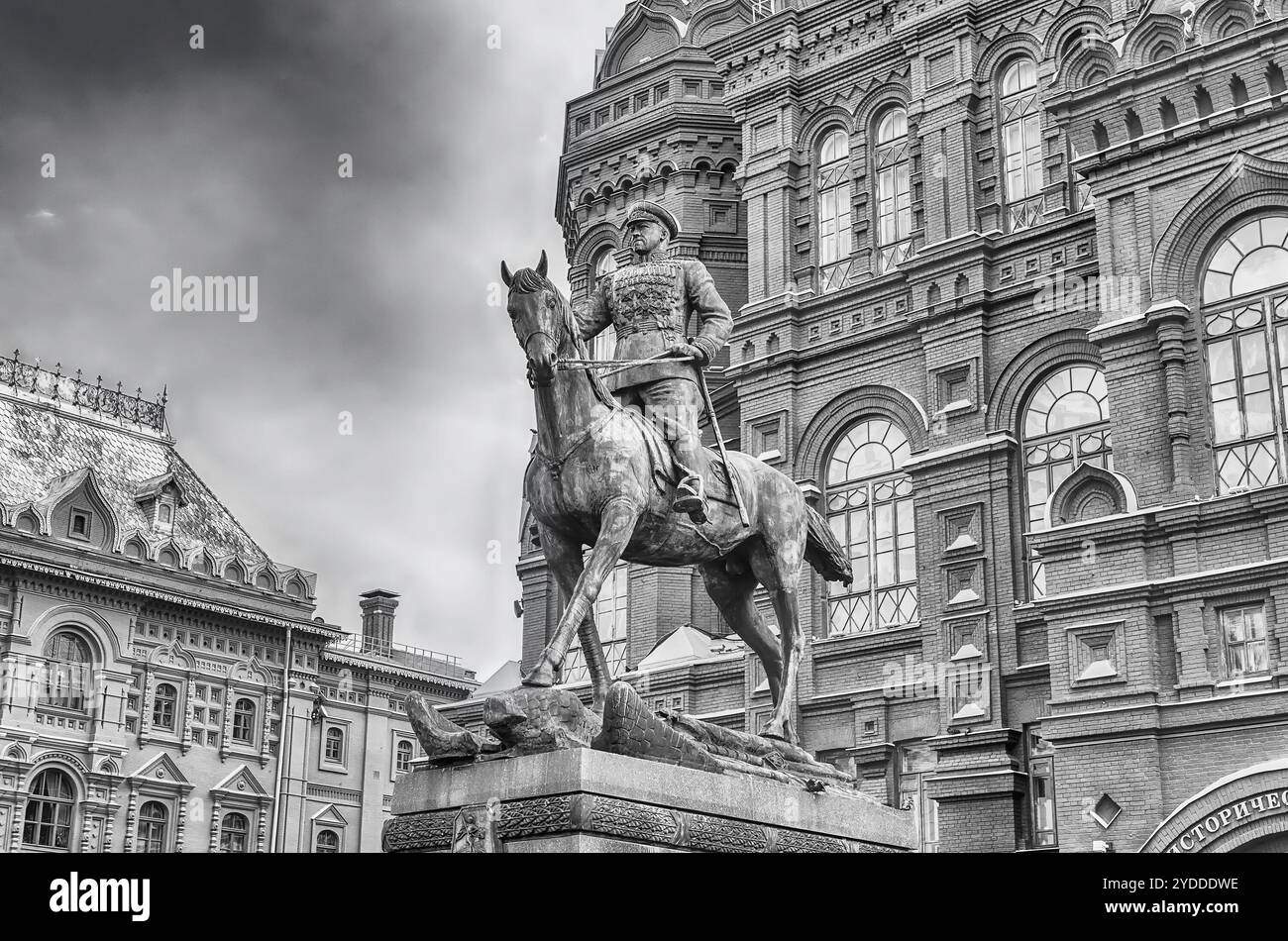 Marshal Zhukov statue outside the State Historical Museum, iconic ...