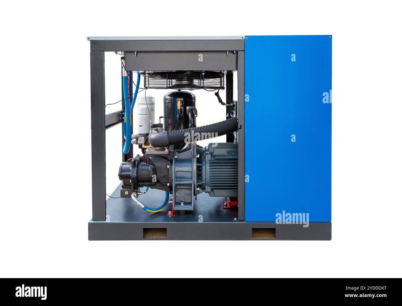 Modern screw air compressor isolated on white background, showcasing ...