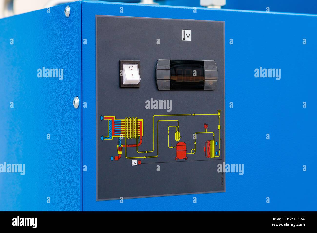 Control panel with controls for managing the screw compressor Stock ...