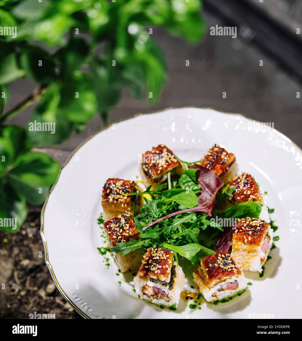 Sushi set canada roll with eel Stock Photo - Alamy