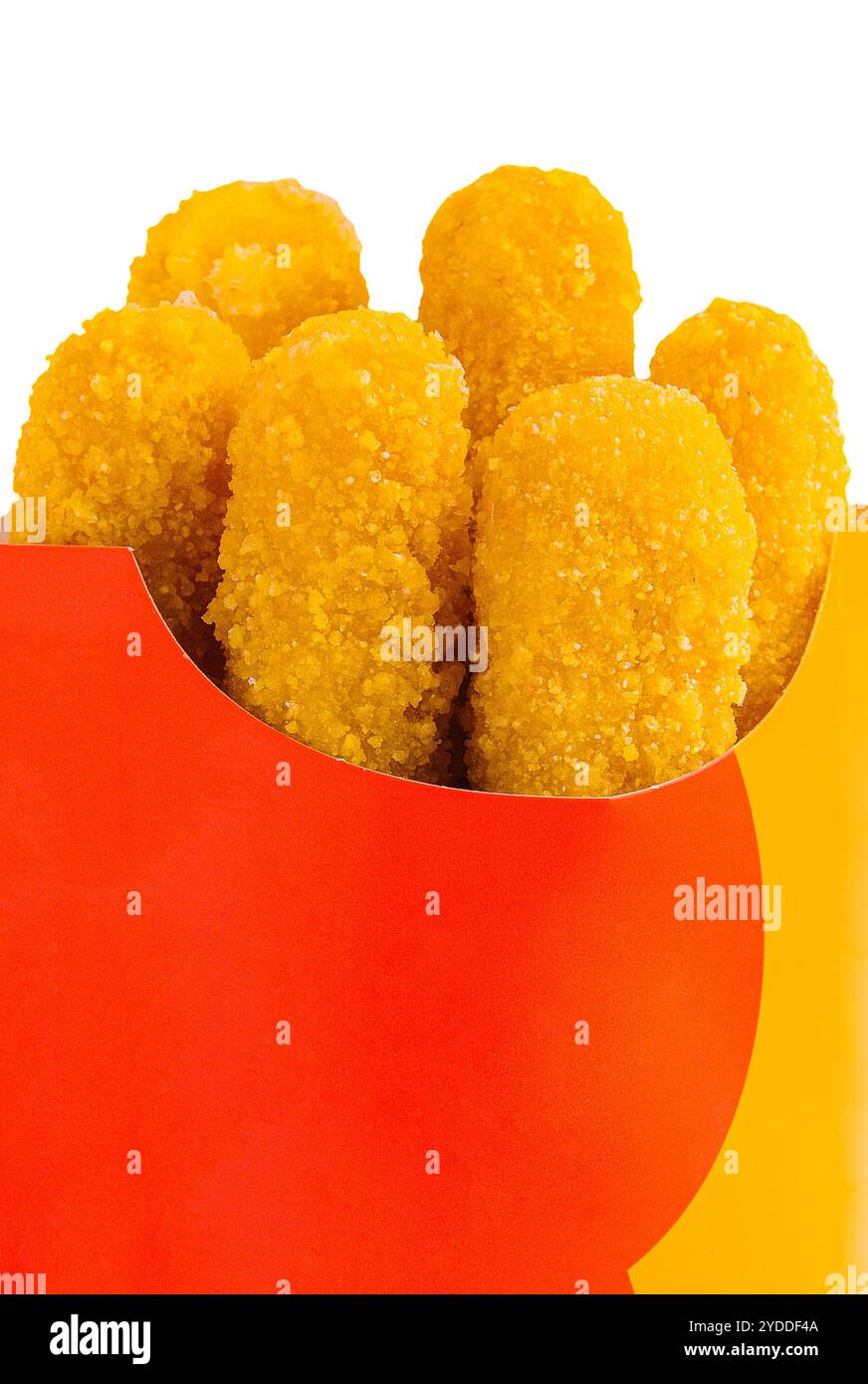 Fried chicken nuggets in take out box isolated Stock Photo - Alamy