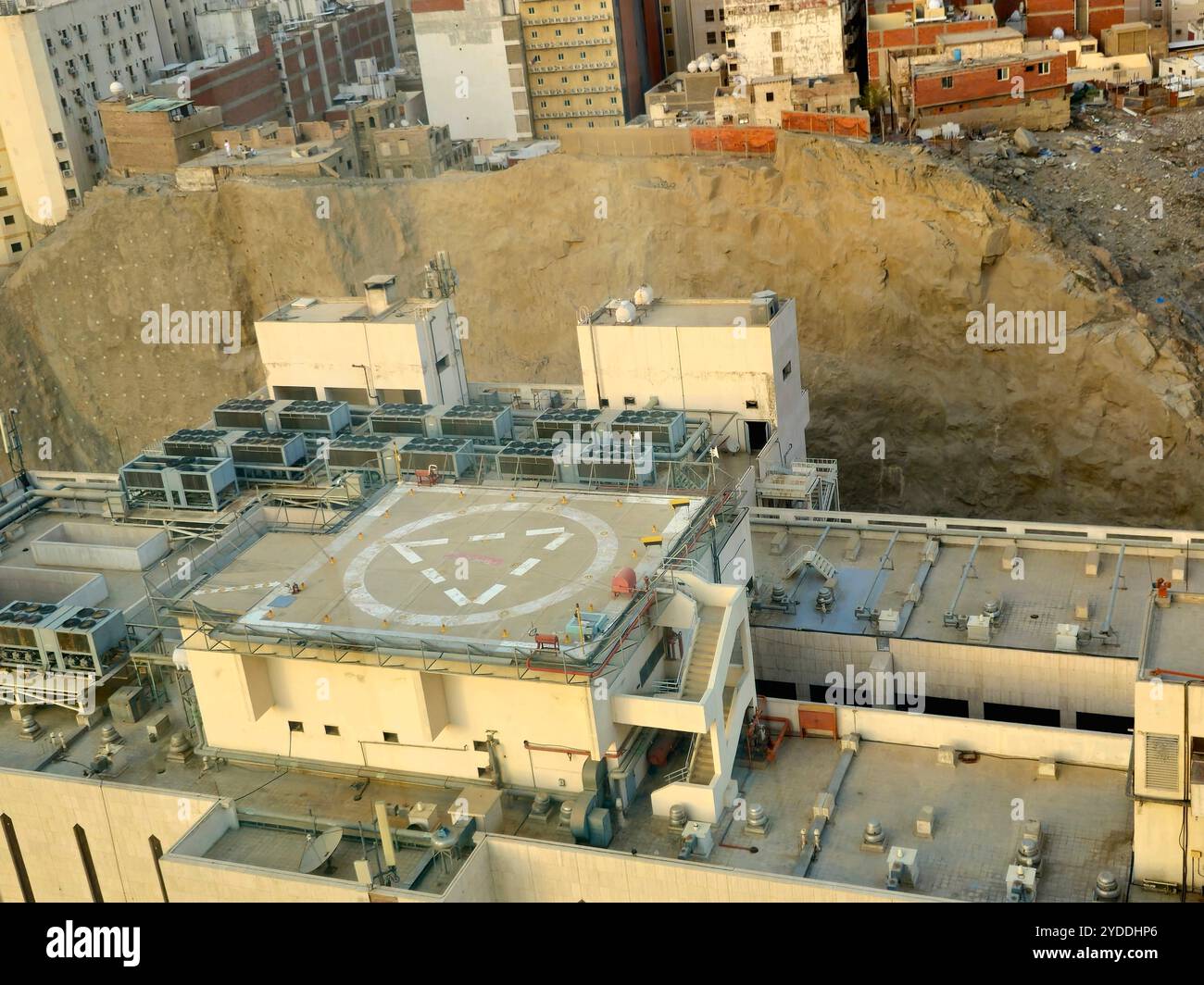 Mecca, Saudi Arabia, June 9 2024: A heliport, vertiport, a small ...