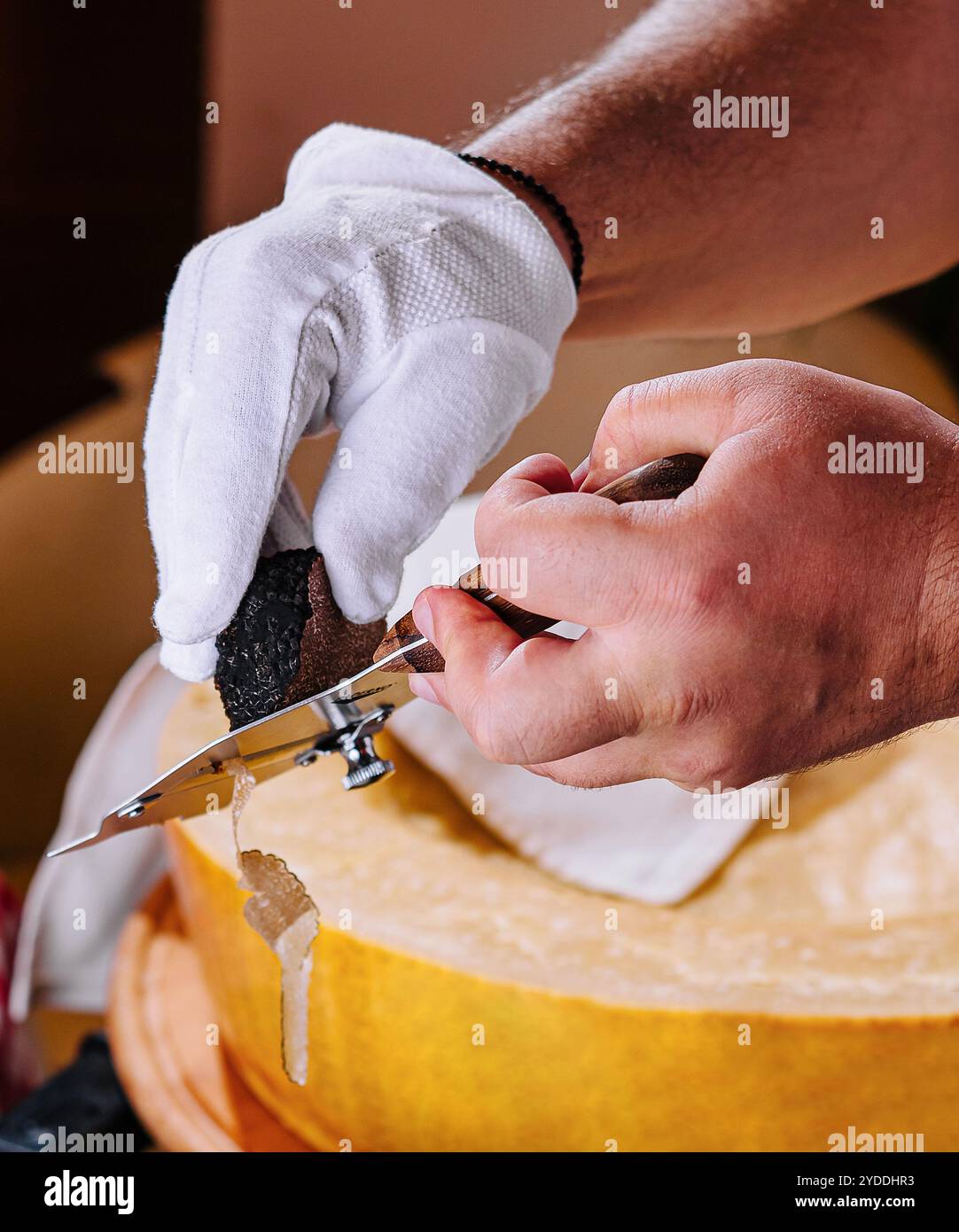 Chef Grating Truffle Shavings on Pasta with Parmesan Stock Photo - Alamy