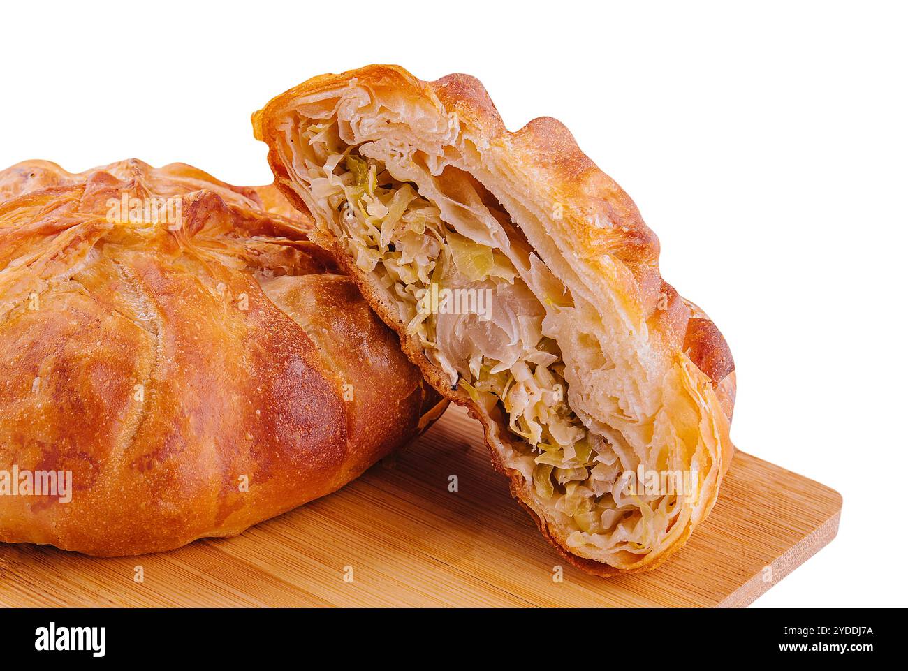 Baking puff pastry with fresh cabbage on wooden Stock Photo - Alamy