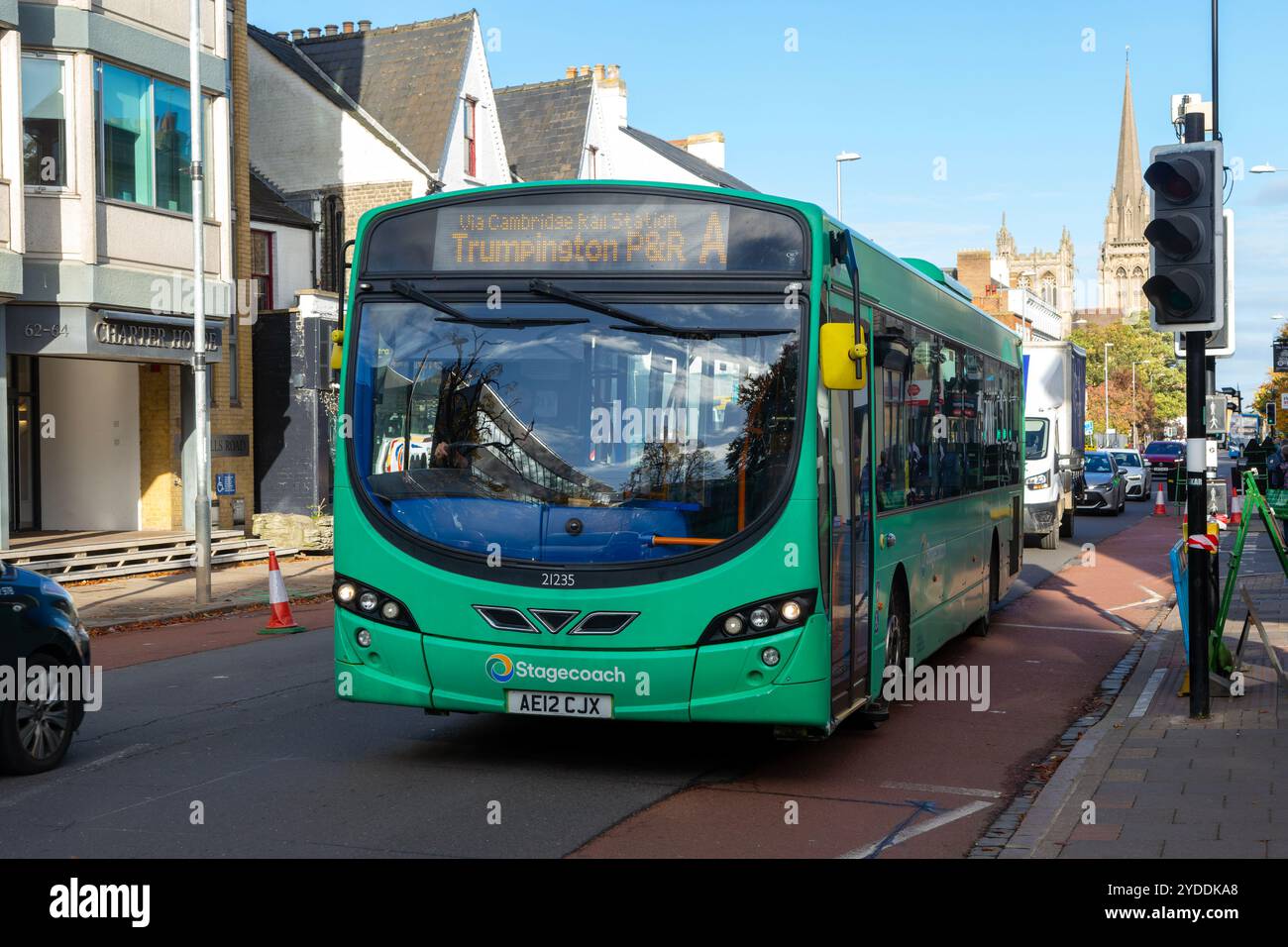 Stagecoach single-decker bus to Trumpington Park and Ride, Hills Road, Cambridge, Cambridgeshire ...