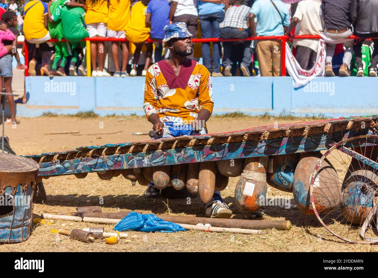 Traditional cultural heritage African wood xylophone like instrument ...
