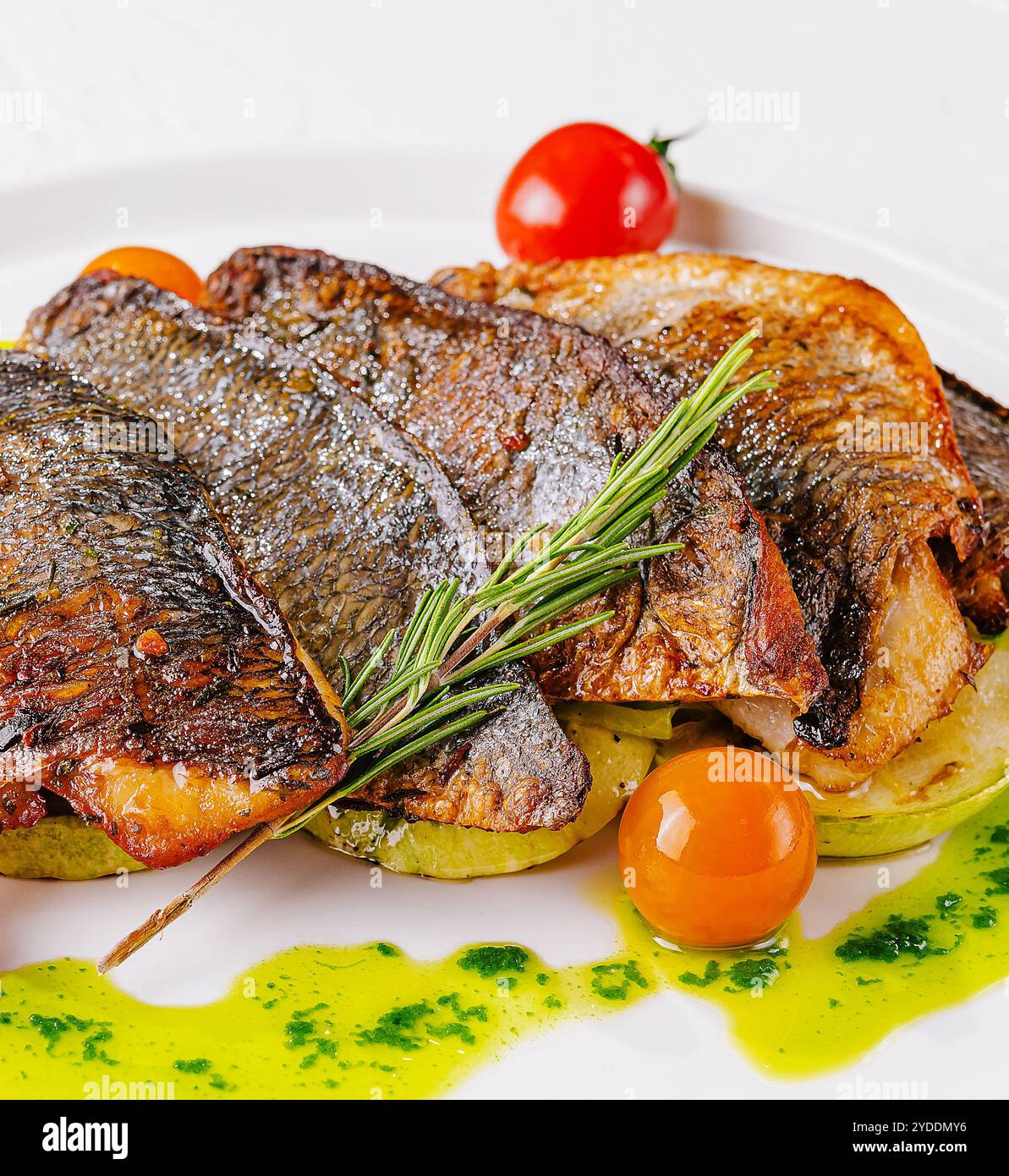 Fried baked fish restaurant hi-res stock photography and images - Alamy