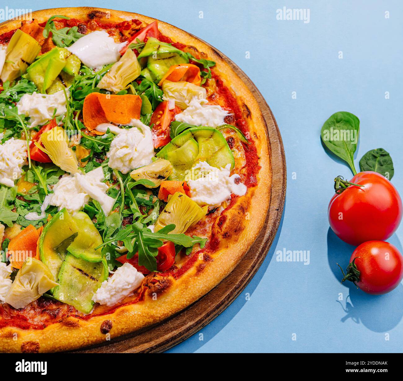 Variety of vegetarian pizzas with cheese Stock Photo - Alamy