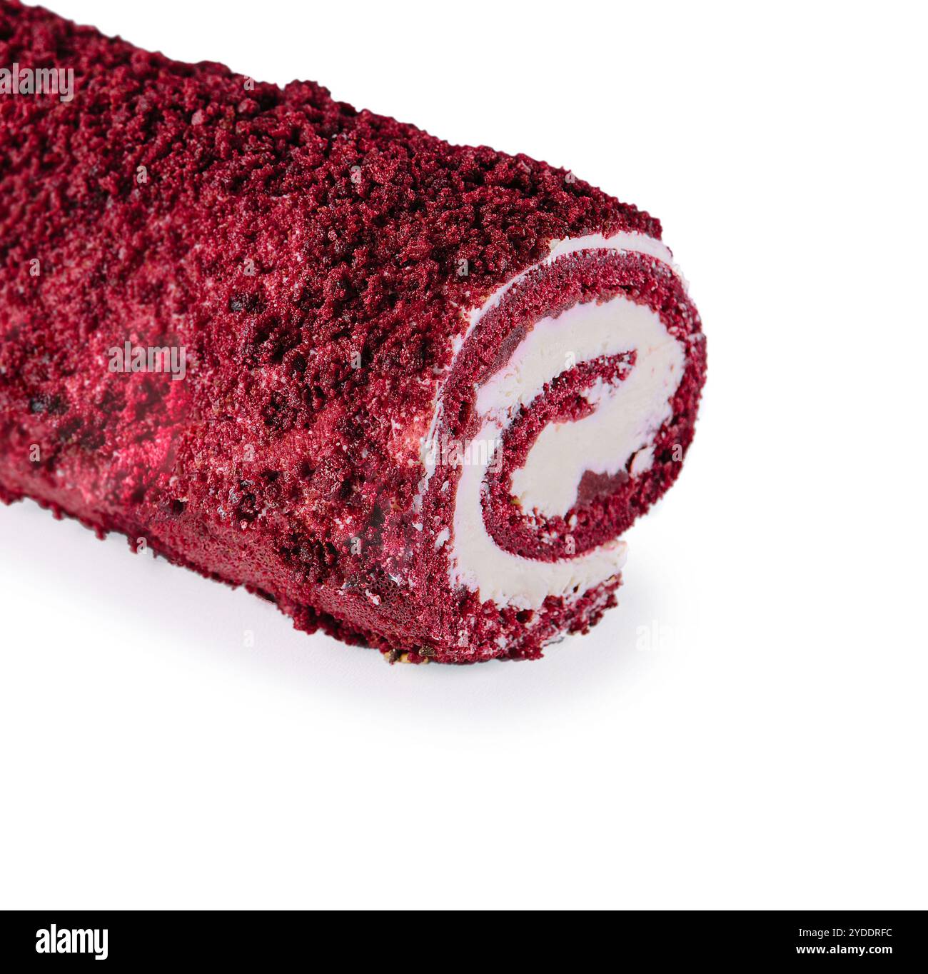 Sponge Swiss roll on white background Stock Photo - Alamy