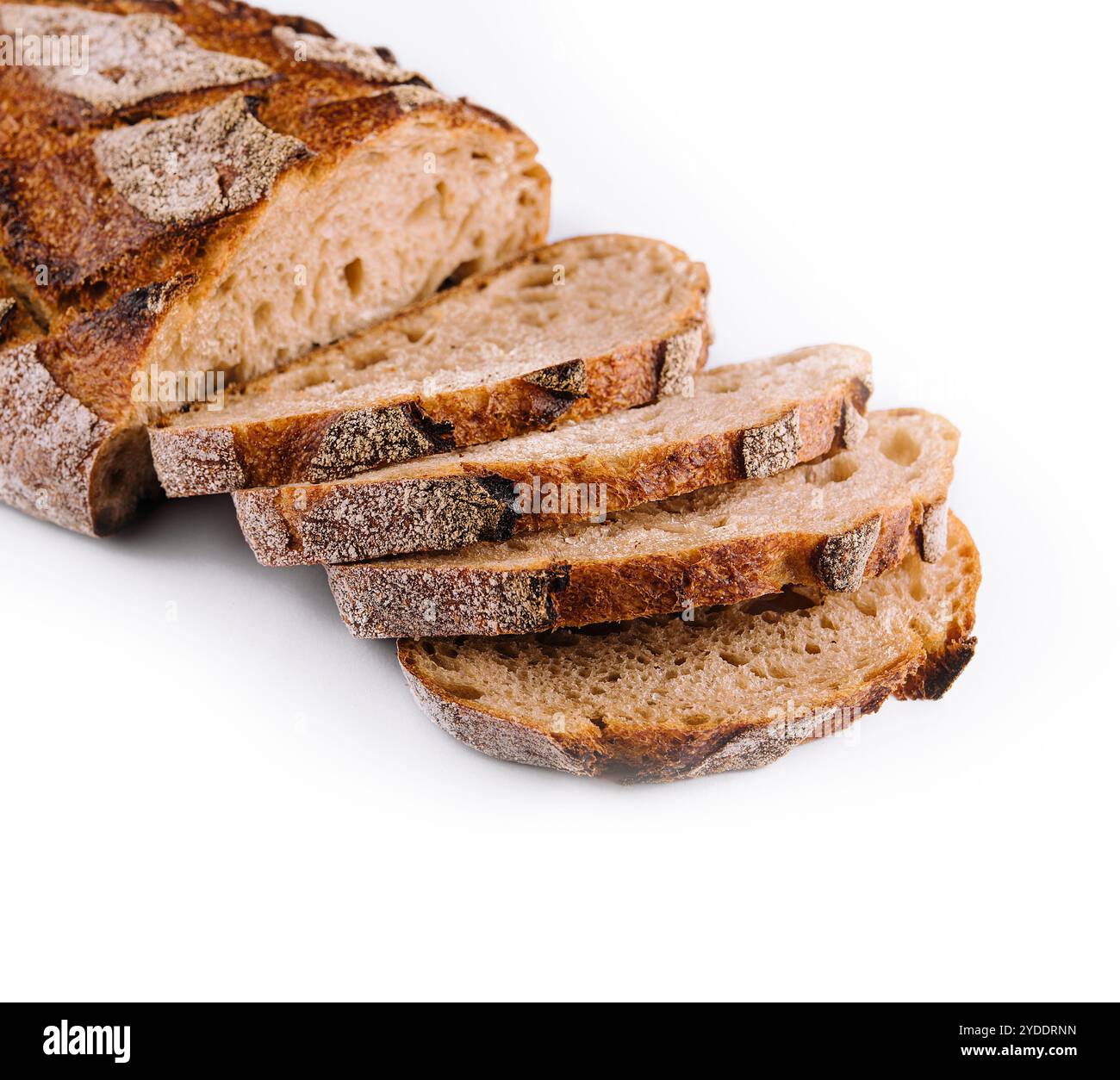 Fresh rye bread isolated on white background Stock Photo - Alamy