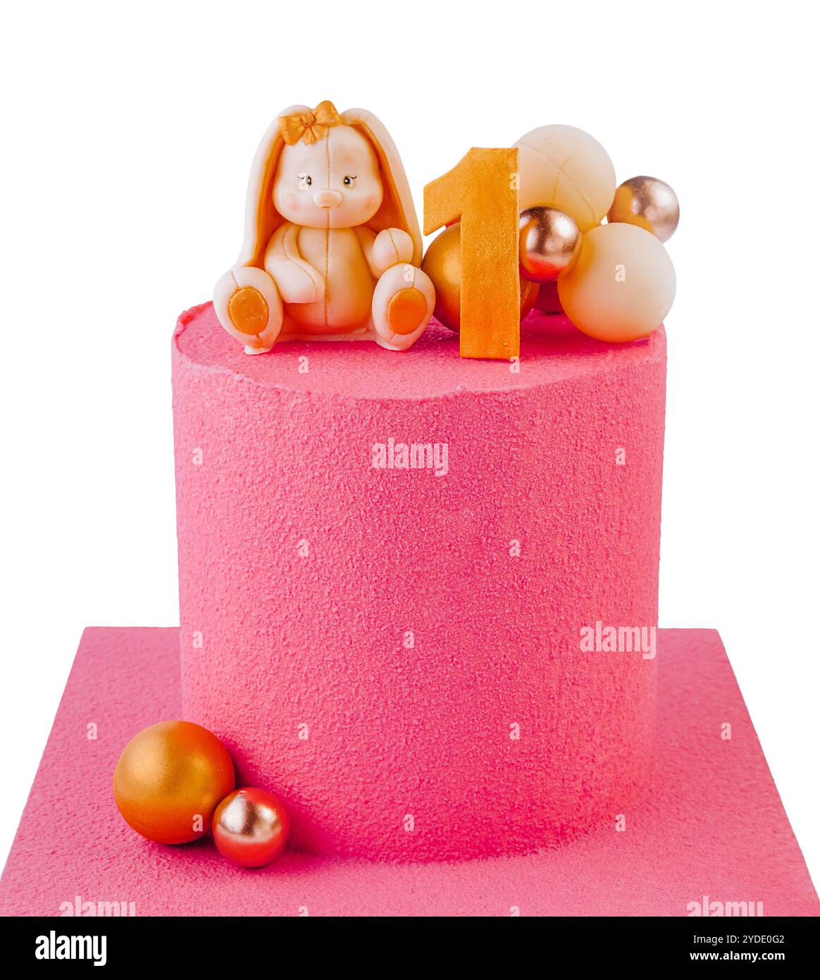 Red velvet birthday cake with number one Stock Photo - Alamy