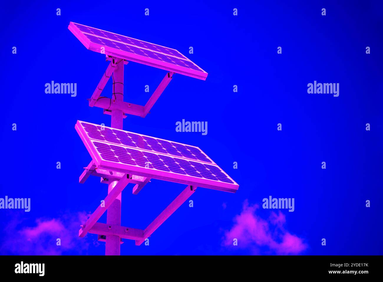 Neon colored Solar panels Stock Photo - Alamy