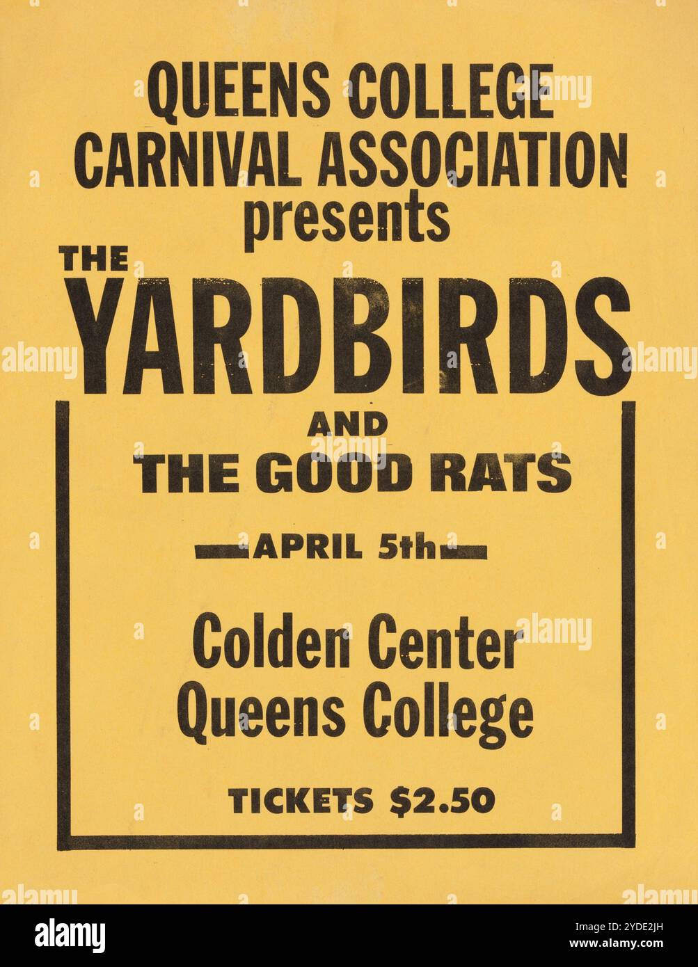 Queens College Carnival Association presents The Yardbirds - Good Rats ...