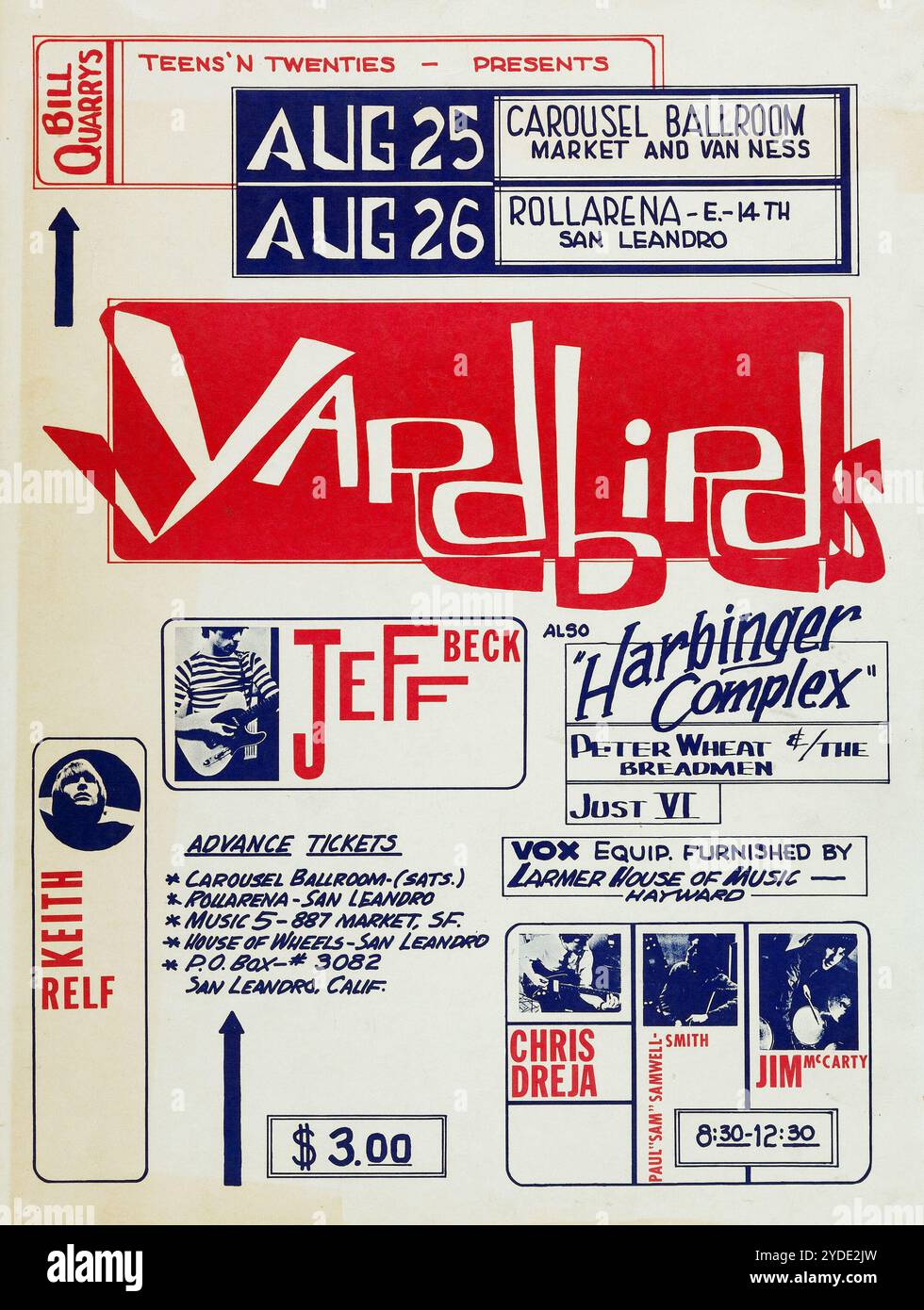 The Yardbirds concert poster - First US Tour - Carousel Ballroom (Bill ...