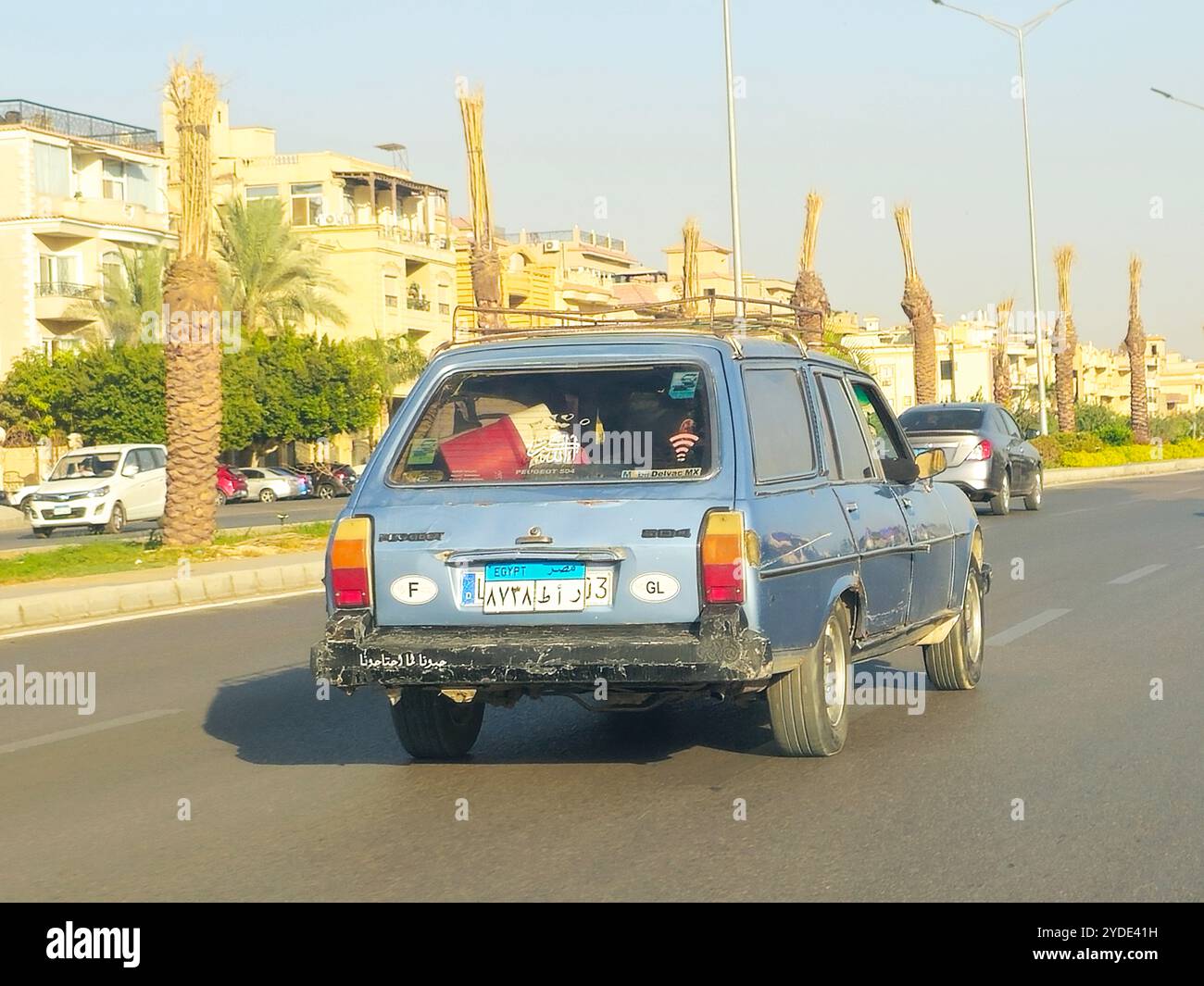 Cairo, Egypt, October 9 2024: The Peugeot 504 is a mid-size, front-engine, rear-wheel-drive ...