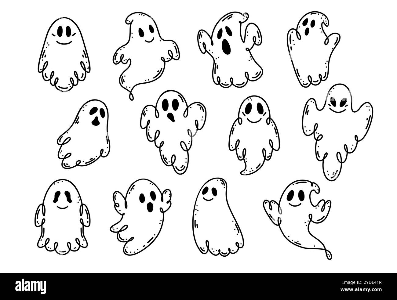 Set cartoon style haunted Cut Out Stock Images & Pictures - Alamy