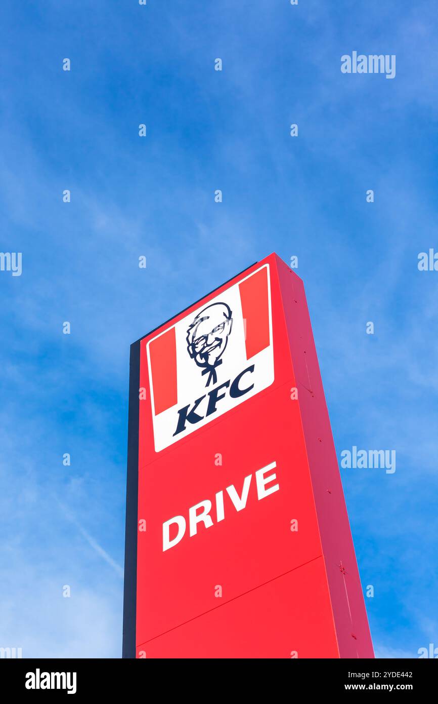 KFC fast food restaurant logo at its building Stock Photo - Alamy