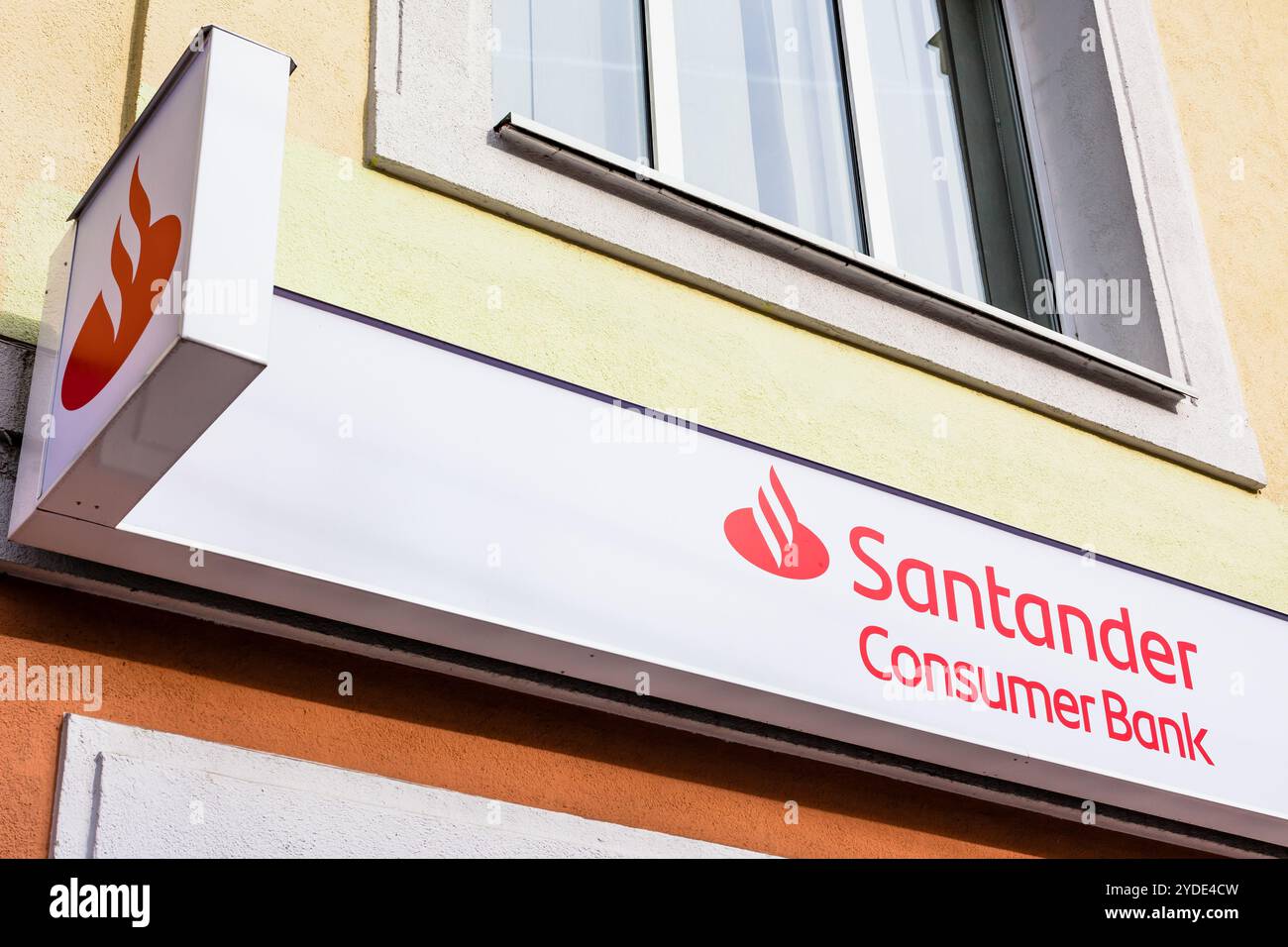 Santander Consumer Bank brand logo on its office Stock Photo - Alamy