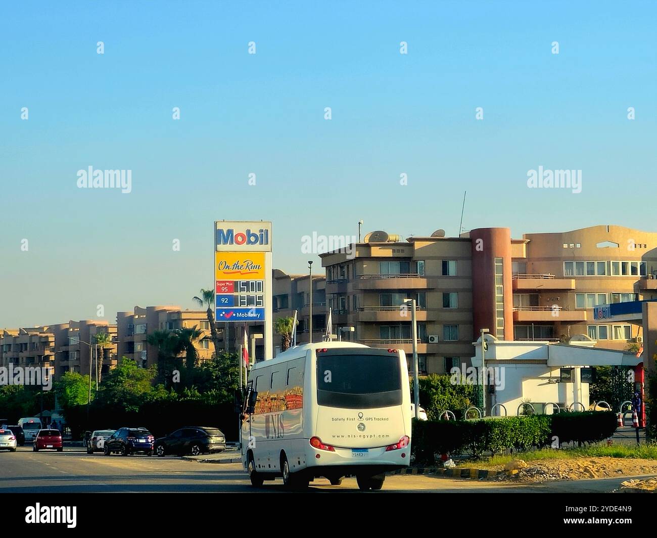 Cairo, Egypt, October 12 2024: Mobil gas and oil station, a petrol gas ...