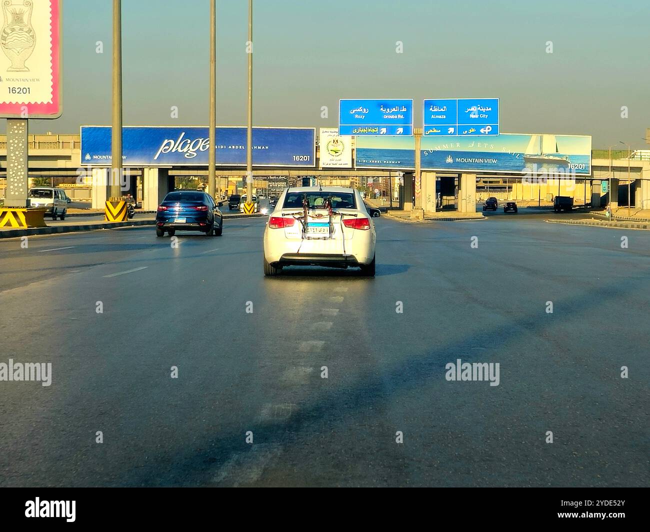 Cairo, Egypt, October 12 2024: A KIA Cerato car with a bicycle holder ...