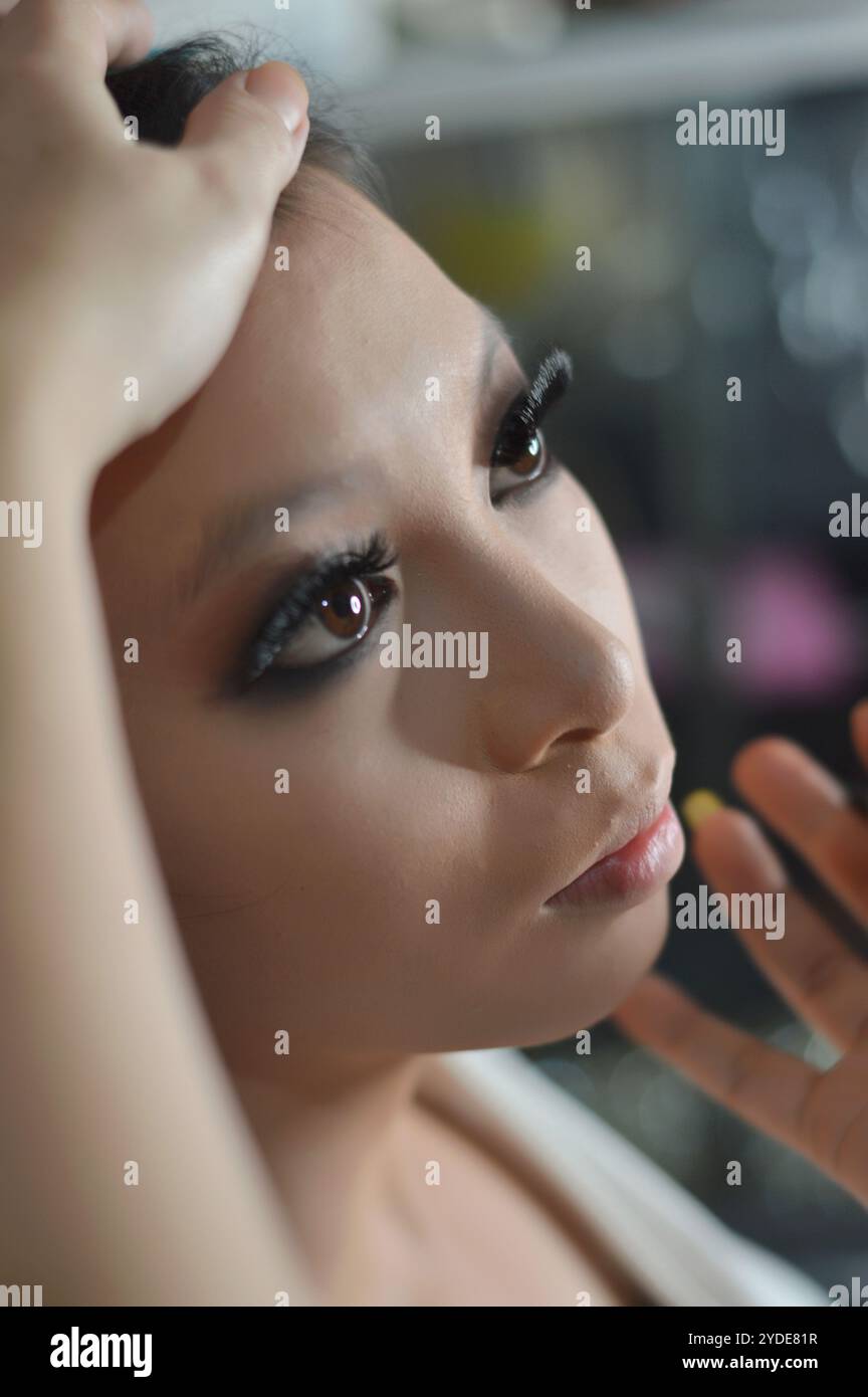 Asian Chinese girl in make up, focus selected in the eyes Stock Photo ...