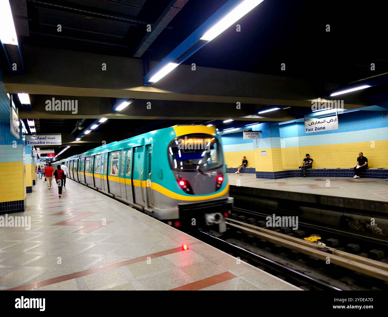 Cairo, Egypt, October 22 2024: The third line of The Cairo tunnel metro, a rapid transit system ...