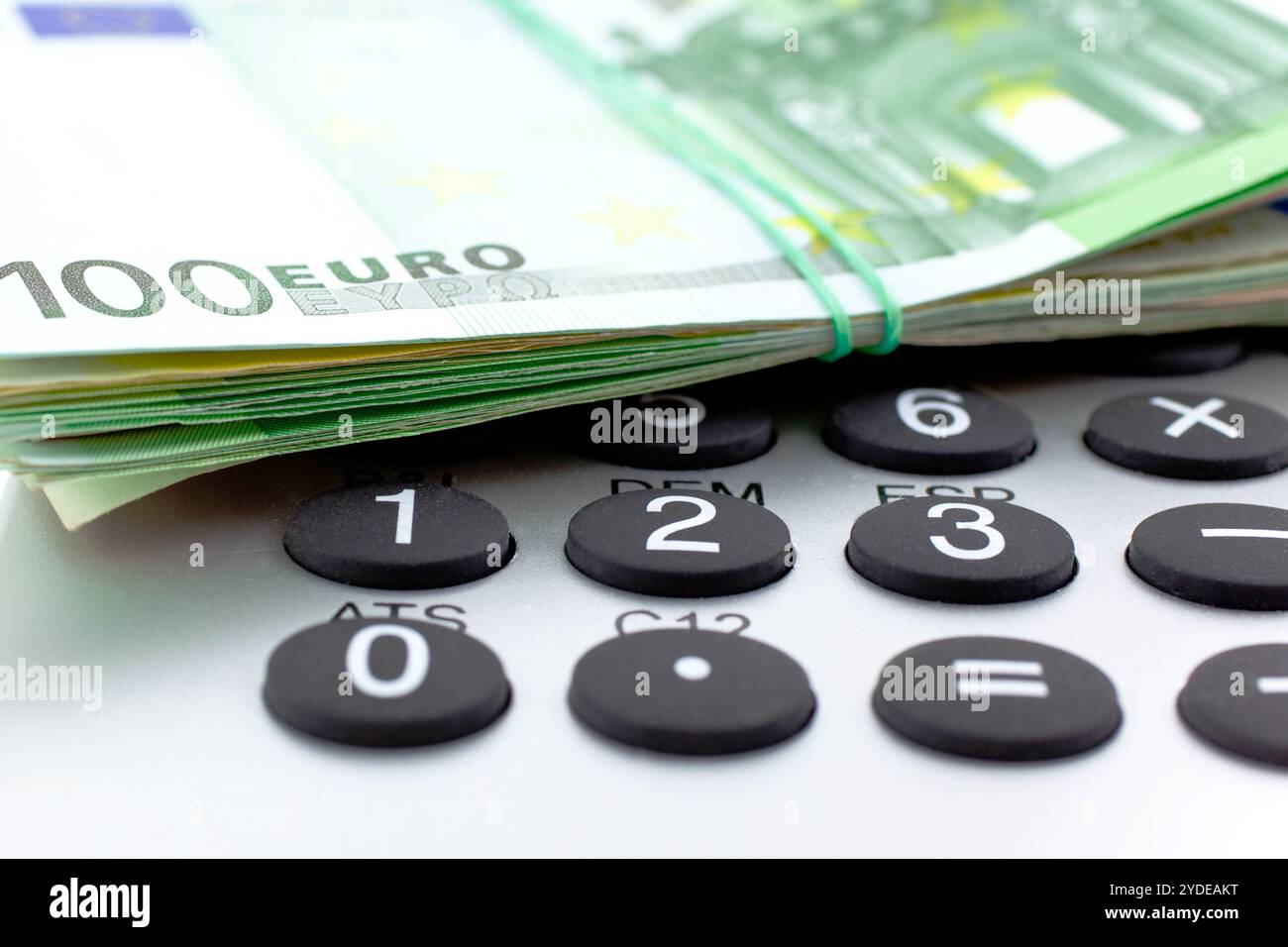 Euro Notes with calculator Stock Photo - Alamy