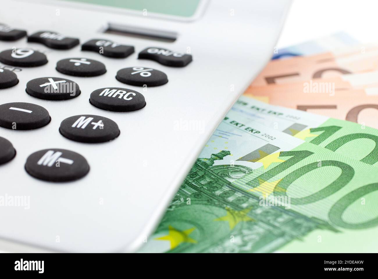 Euro Notes with calculator Stock Photo - Alamy