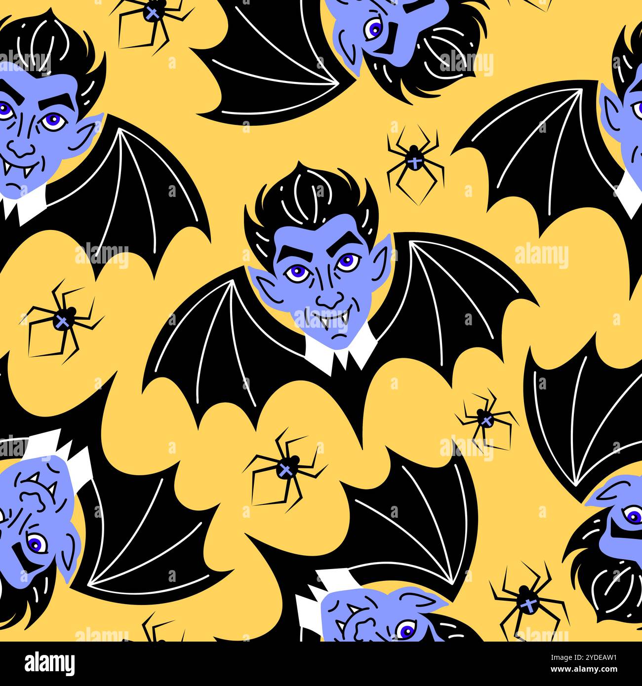 Seamless pattern with vampire with bat wings Stock Vector Image & Art - Alamy