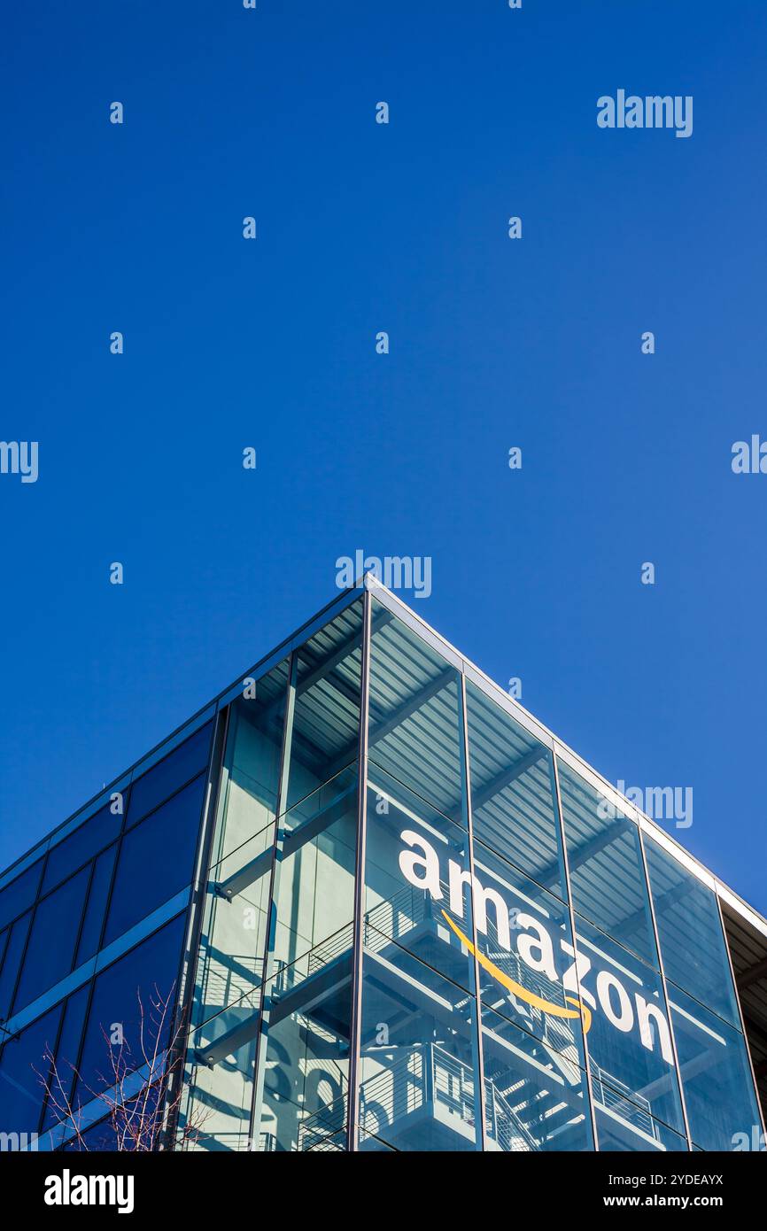 Amazon logo at office building, Munich Germany Stock Photo - Alamy