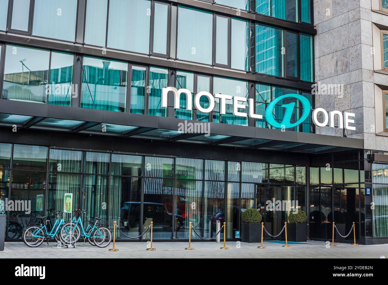 Motel One logo at hotel building in Munich Stock Photo - Alamy