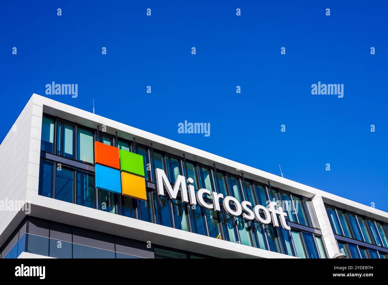 Microsoft logo at office building, Munich Germany Stock Photo - Alamy