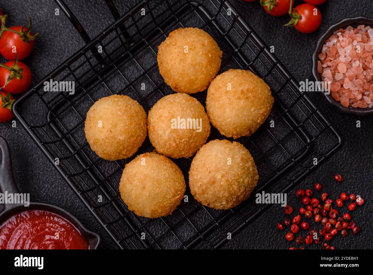 Fast food cheese balls breaded with salt and spices Stock Photo - Alamy