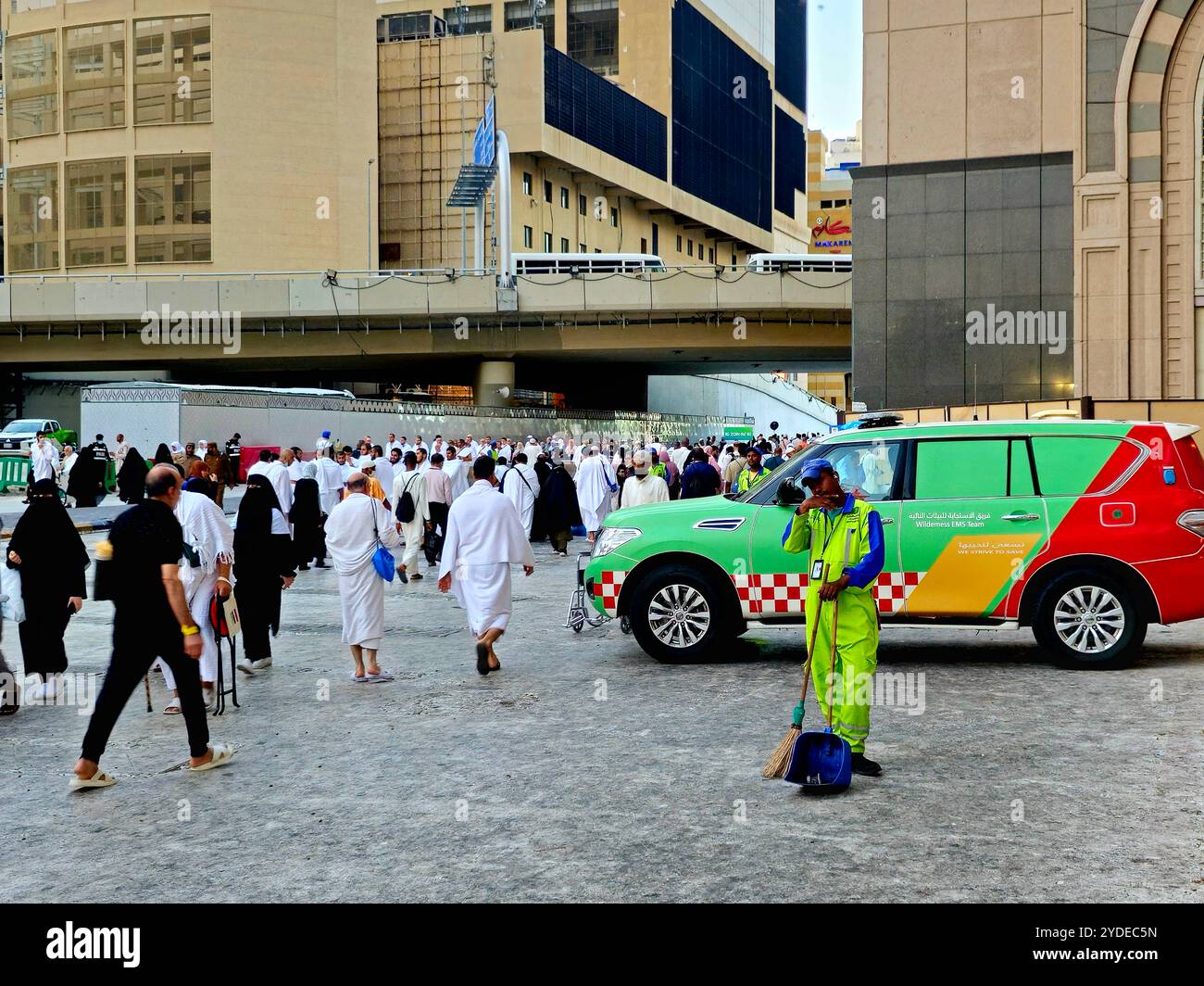 Mecca, Saudi Arabia, June 13 2024: an ambulance of Saudi Arabia red ...