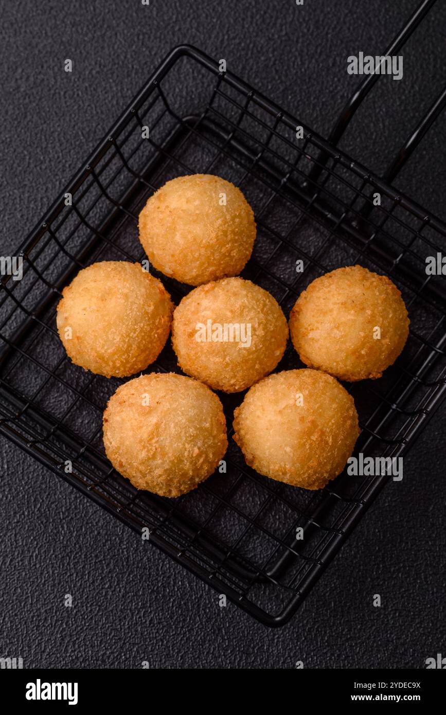 Fast food cheese balls breaded with salt and spices Stock Photo - Alamy